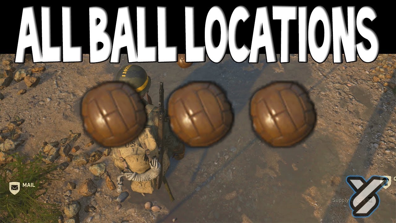 COD WWII'S HEADQUARTERS - ALL BALL LOCATIONS - ( Hidden Easter Eggs ...