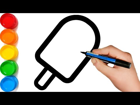 How to drawing ice cream for kids / Как нарисовать мороженое для детей