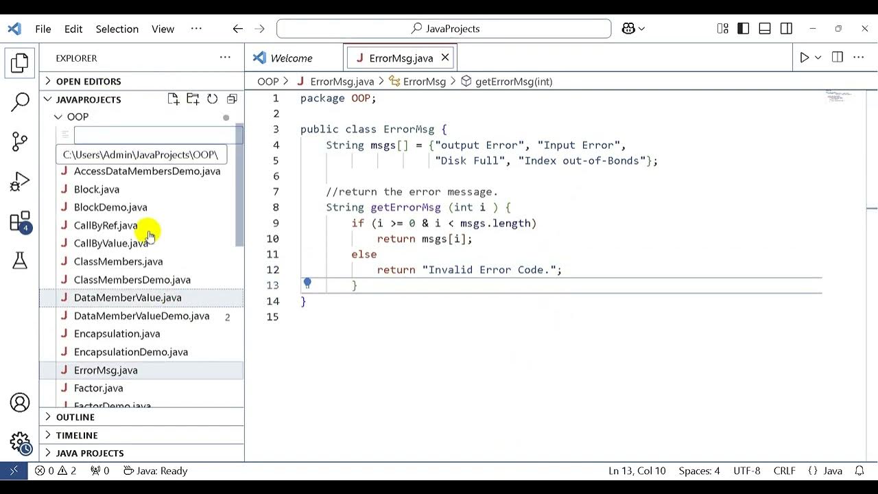 46-Error Code in Java | OOP | Java Developer - YouTube