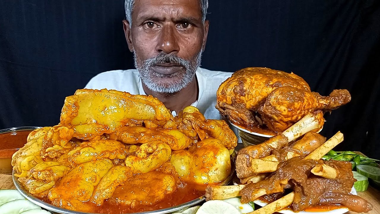 ASMR: Eating Most Oily Mutton Fat, Spicy Mutton Knee, Whole Chicken ...