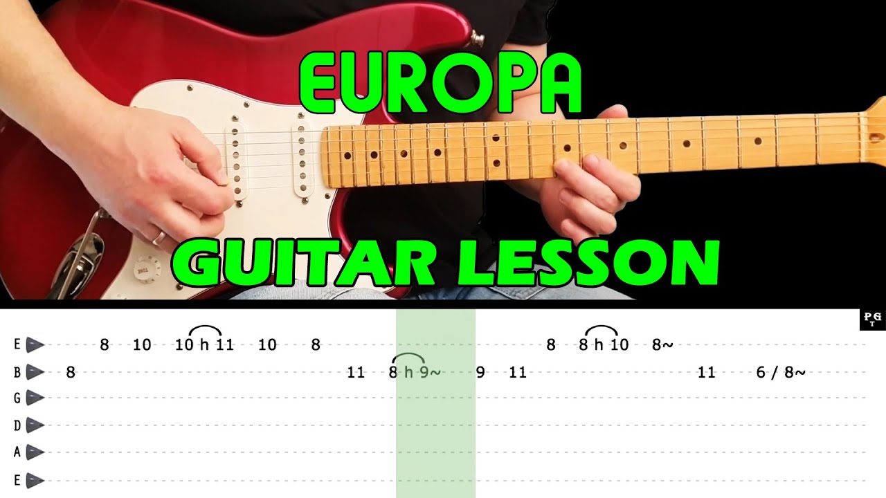 EUROPA (Earth's Cry Heaven's Smile) - Guitar lesson with tabs - Carlos ...