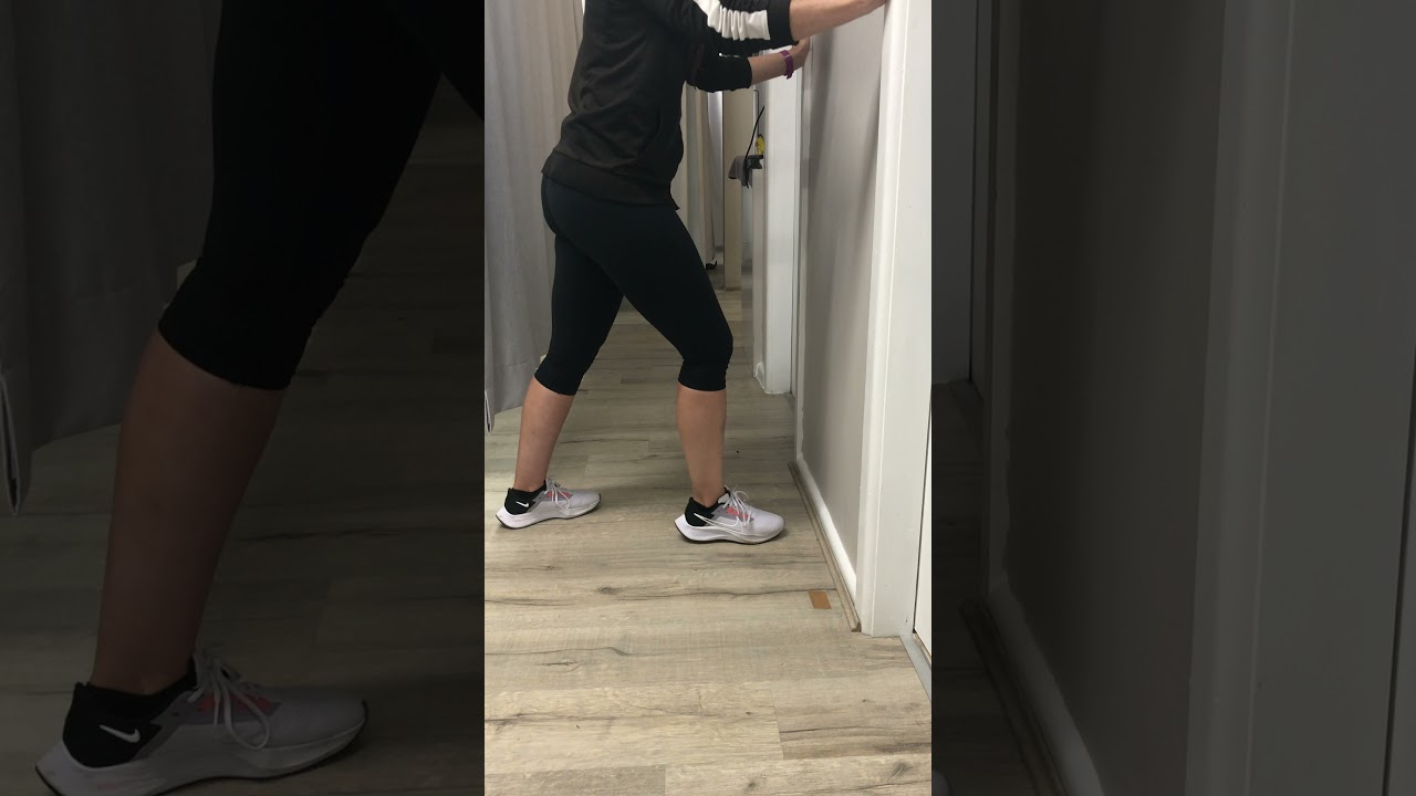 Knee to wall stretch - YouTube