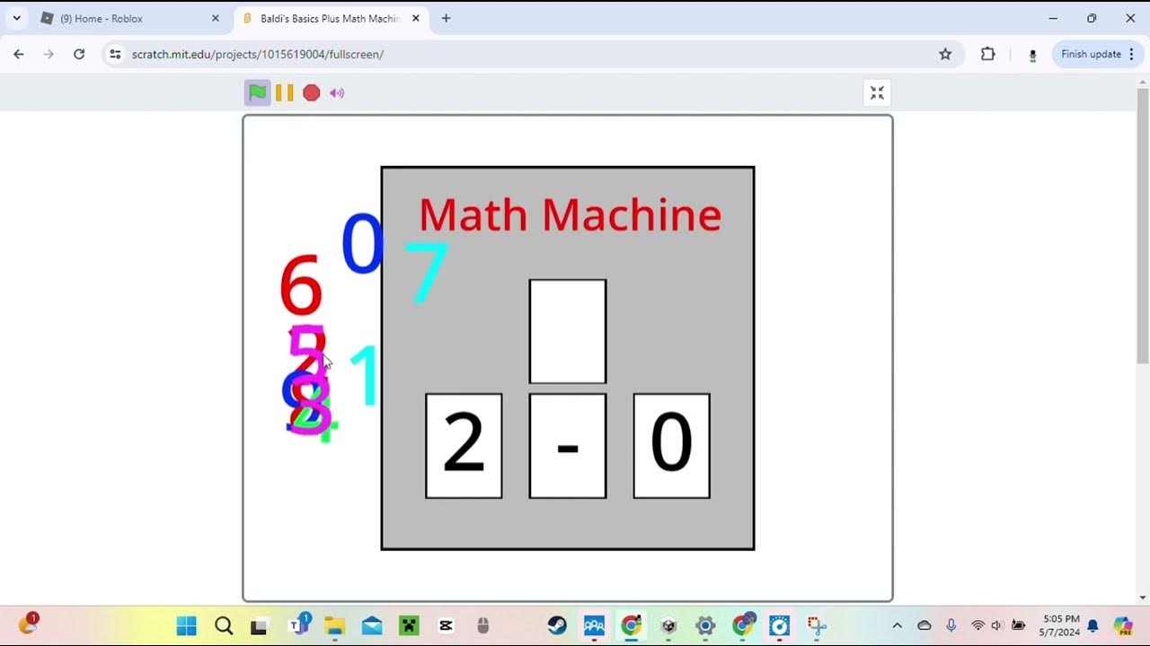 Baldi's Basics Plus Math Machine in Scratch (Showcase) - YouTube