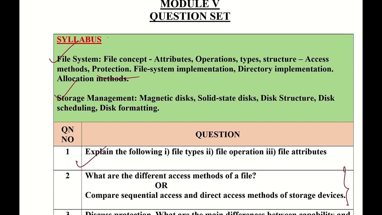 CST 206: OS : MOD 5 DISCUSSION/IMPORTANT TOPICS THAT CAN BE EXPECTED - YouTube