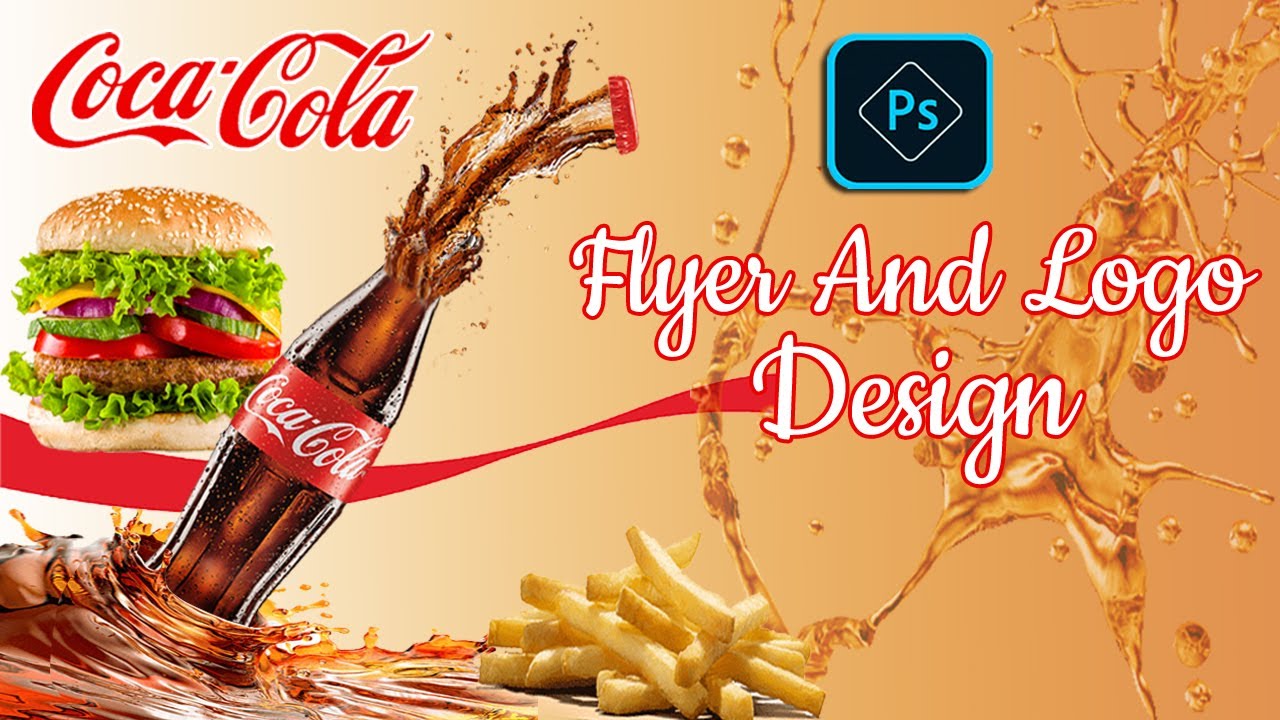 Cocacola flyer and poster design in adobe photoshop | how to make flyer ...
