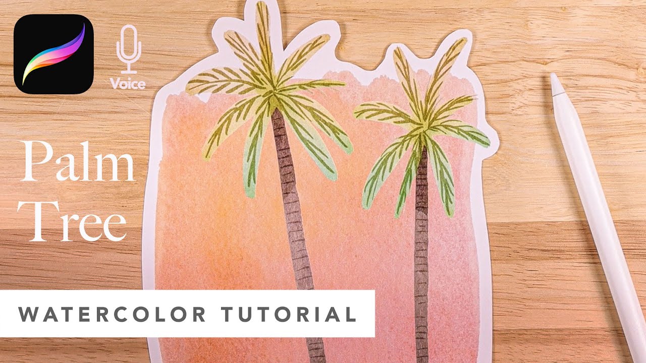 Watercolor Palm Tree // SO EASY! // Watercolor Tutorial for Procreate ...