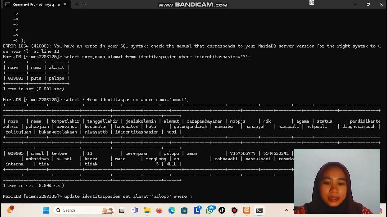 cara menggunakan perintah selanjutnya (update dan delete) dalam cmd_Windhy Amaliah R - YouTube