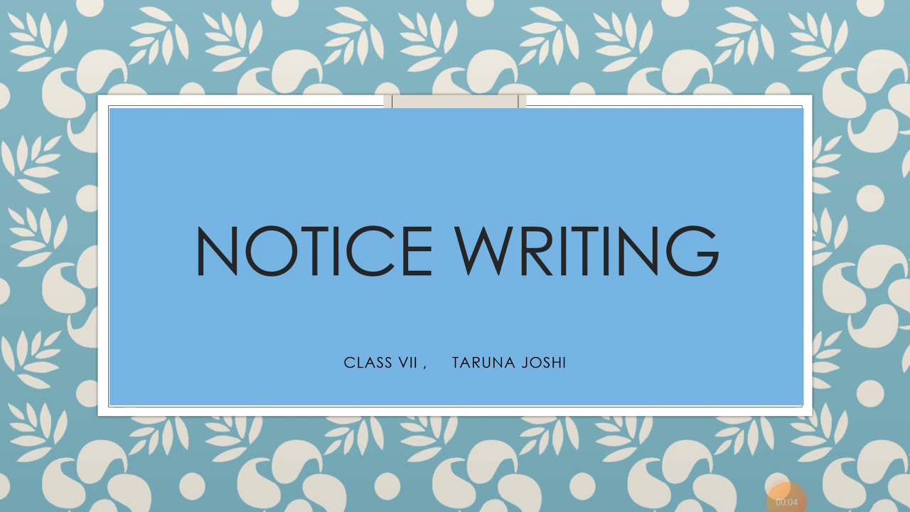 NOTICE WRITING CLASS VII YouTube NOTICE WRITING CLASS VII YouTube