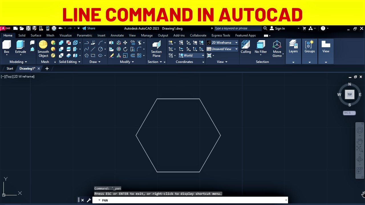 AutoCAD Tutorial Creating A Hexagon Using The Line Command YouTube AutoCAD Tutorial Creating A Hexagon Using The Line Command YouTube