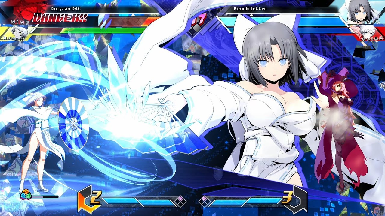 BlazBlue: Cross Tag Battle match - Nine, Elizabeth vs. Yumi, Weiss ...
