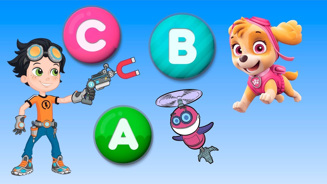 Rusty Rivets Shimmer and Shine Bubble Guppies learn ABCs Funny kids ...