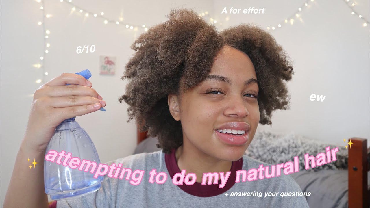 attempting to do my natural hair + answering your questions - YouTube