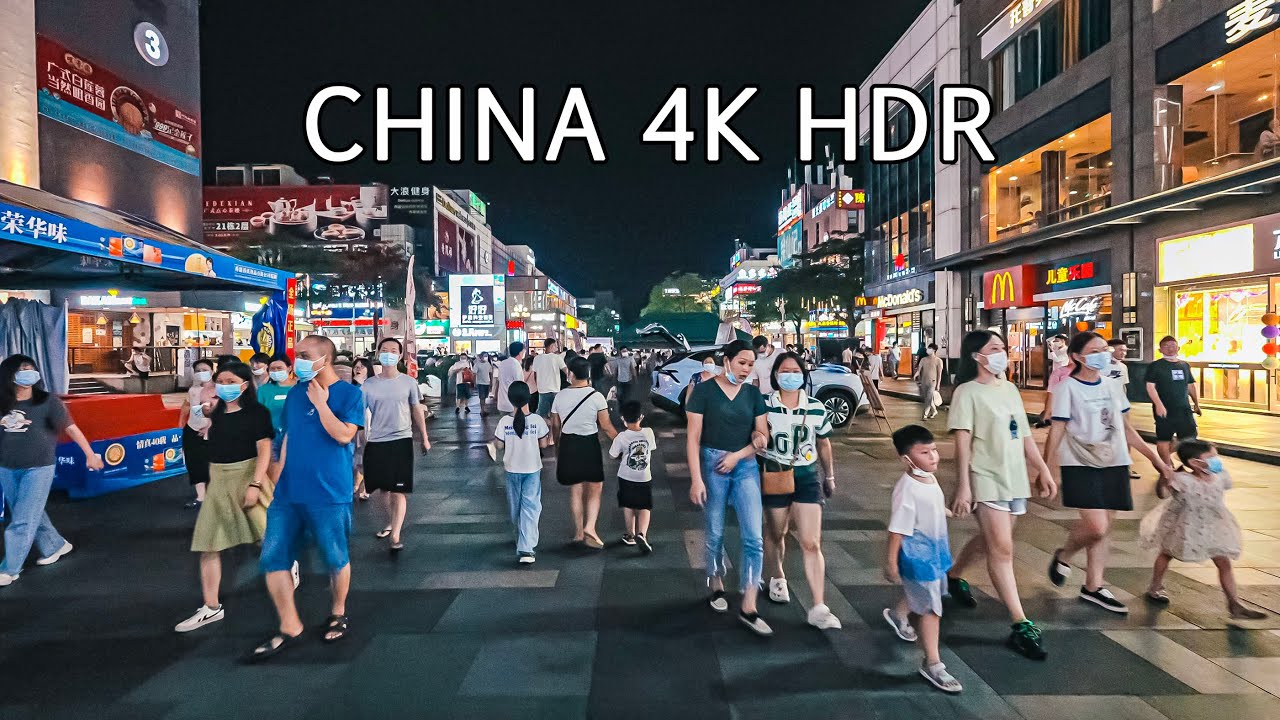 China Night Scene 4K HDR｜Walking in Shenzhen Dalang Commercial Center ...