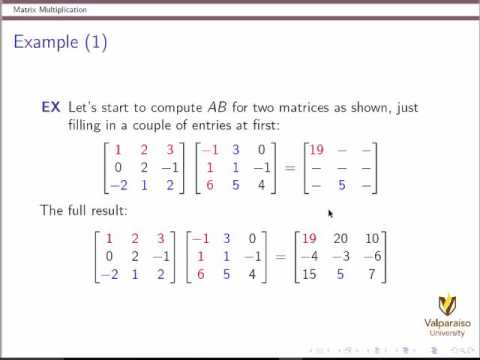 Linear Systems and Matrices 1C - Matrix Multiplication - YouTube