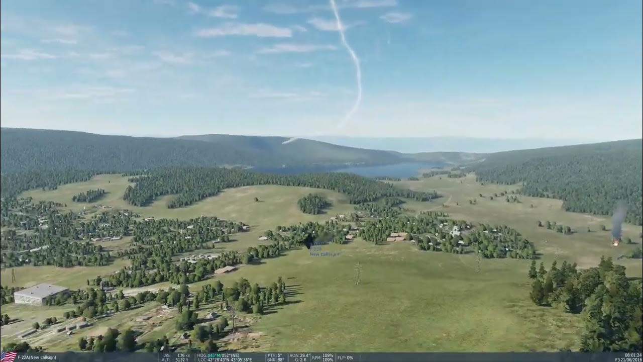 F-22 Taking down 4 SU-27s in a merge | DCS World - YouTube