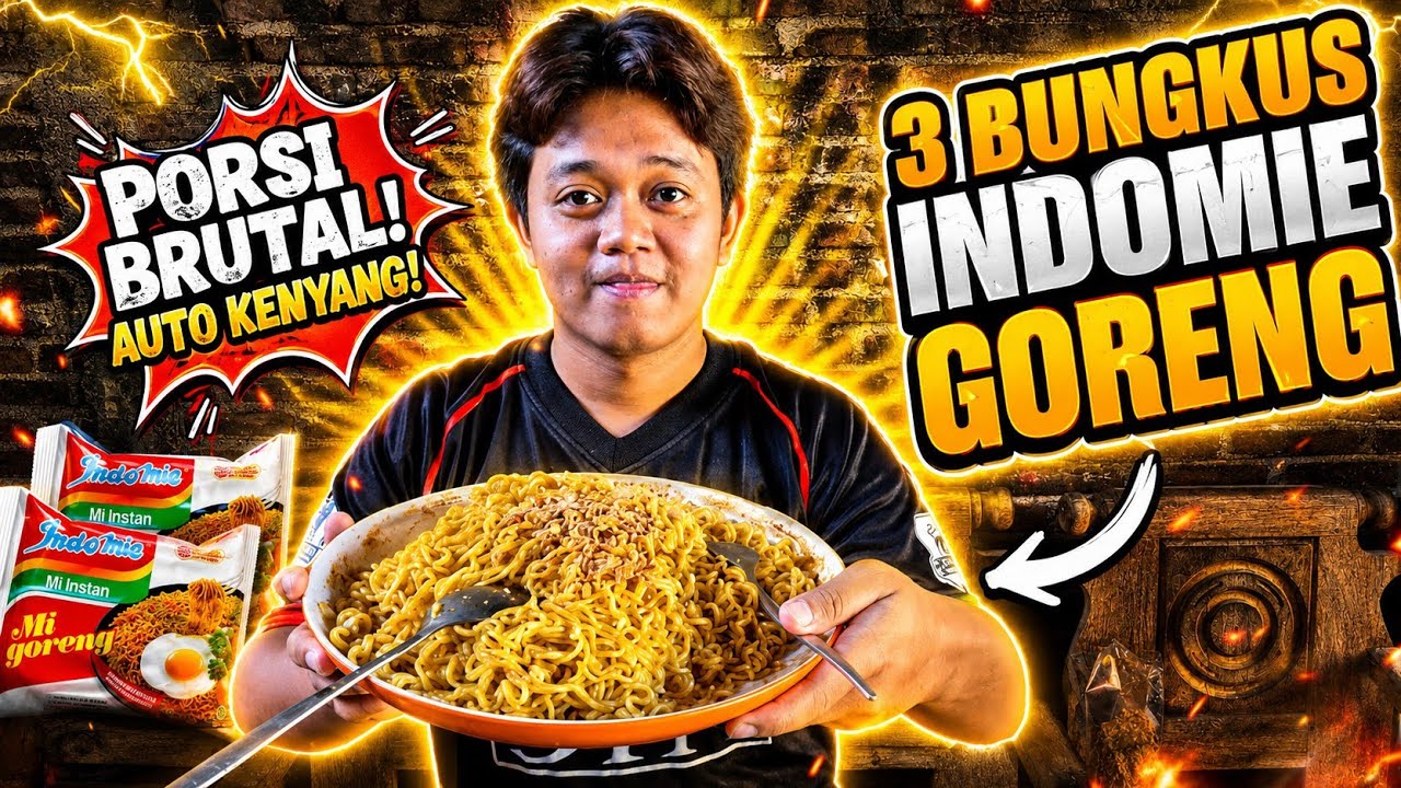 MASAK INDOMIE GORENG JUMBO JADI SATU PIRING - YouTube