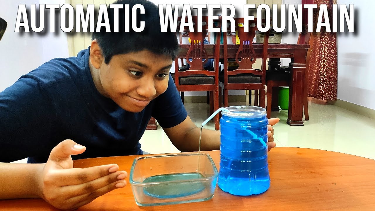 How to make a automatic self starting straw water fountain - Amazing ...