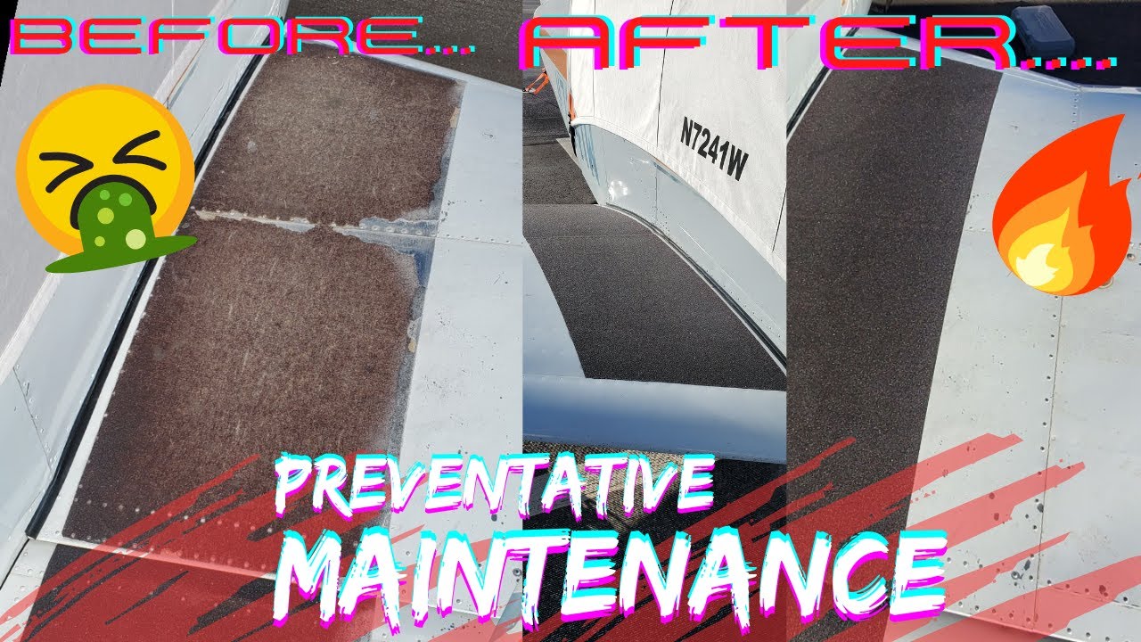 Preventive maintenance|| Replacing wing walk tape on Alani! - YouTube