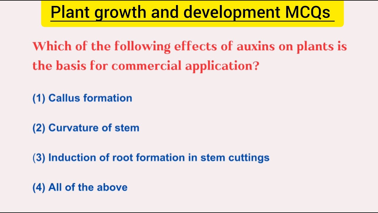 NEET MCQs for Plant Growth &Development |Class 11 Biology |NEET2025 ...