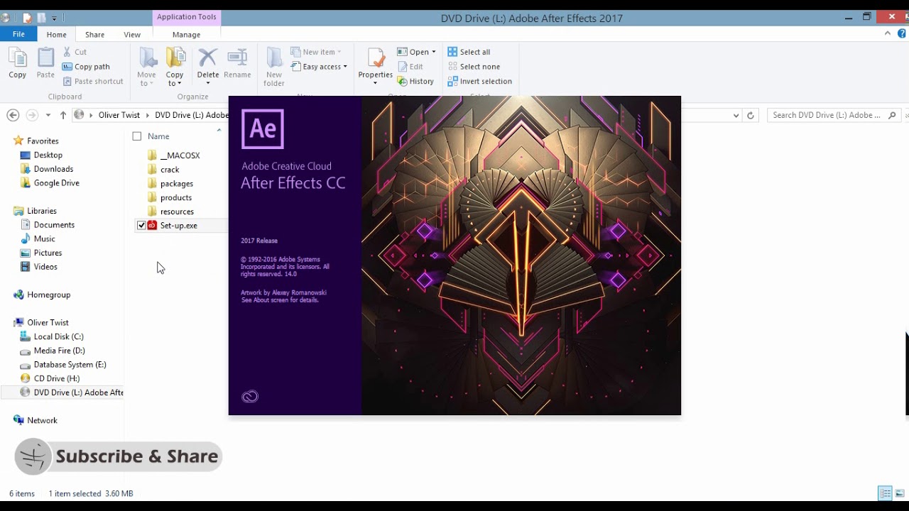 How to Install Adobe After Effect CC 2017 - YouTube