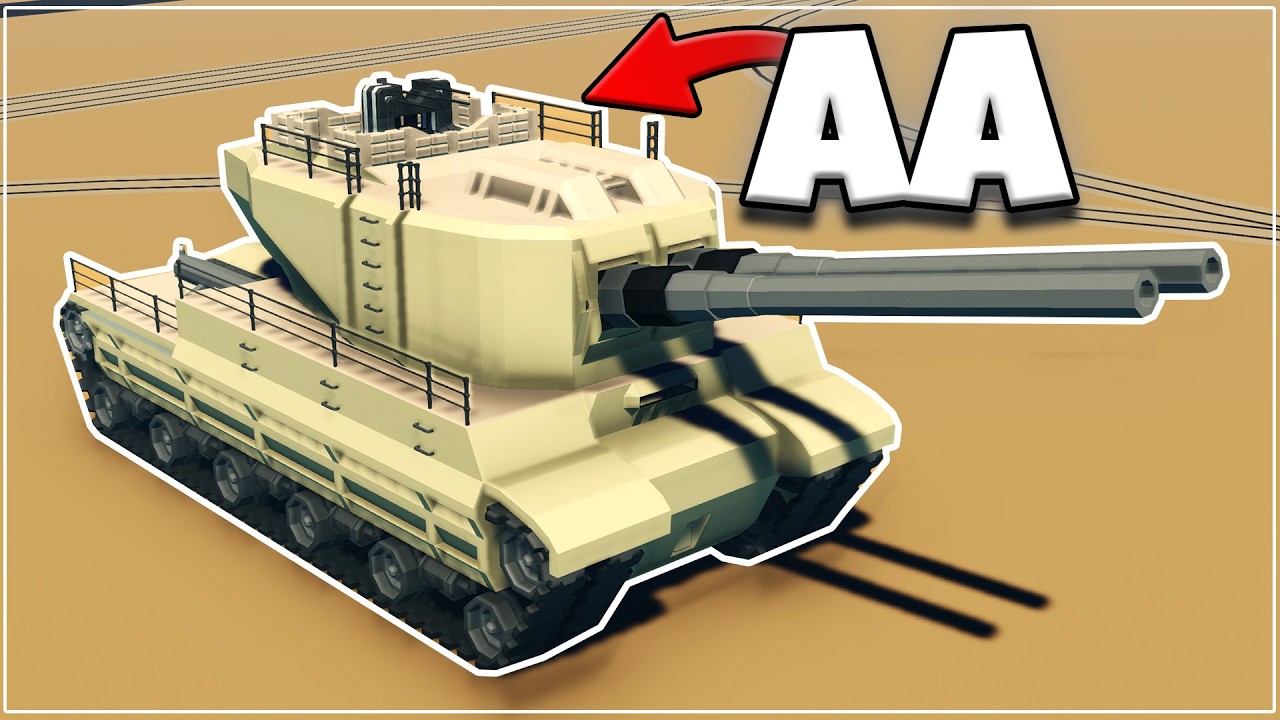 AA ON TOP OF THE HUGE TURRET FOR THE BIGGEST AMPHIBIOUS TANK! - YouTube