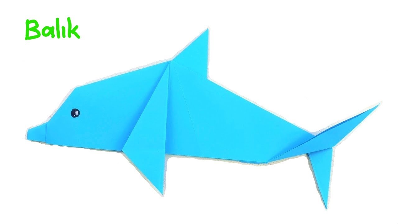 KAĞITTAN YUNUS BALIĞI YAPILIŞI / Origami Yunus Balığı - YouTube