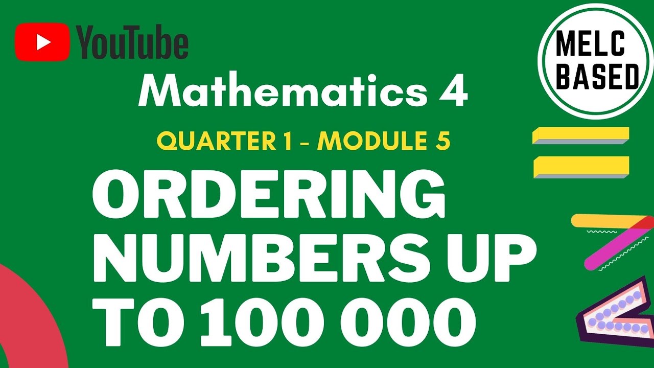 MATHEMATICS 4 MODULE| QUARTER 1 WEEK 2 MODULE 6|ORDEING NUMBERS UP TO ...