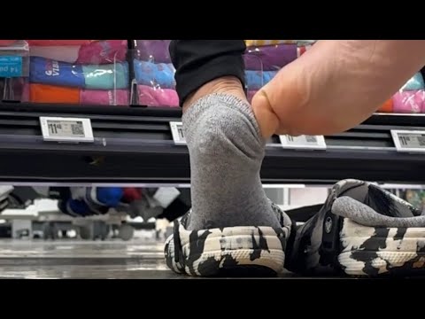 Grocery shopping shoeplay | Sole reveal | Natural ASMR | cute feet 