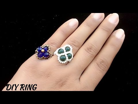 How To Make Beaded Ring At Home || Handmade Beaded Ring || jewellery ...