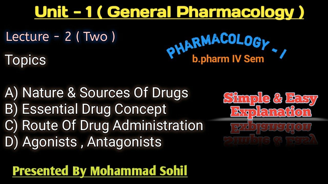 General Pharmacology (Unit -1)| L2 | Nature & Sources Of Drugs ...