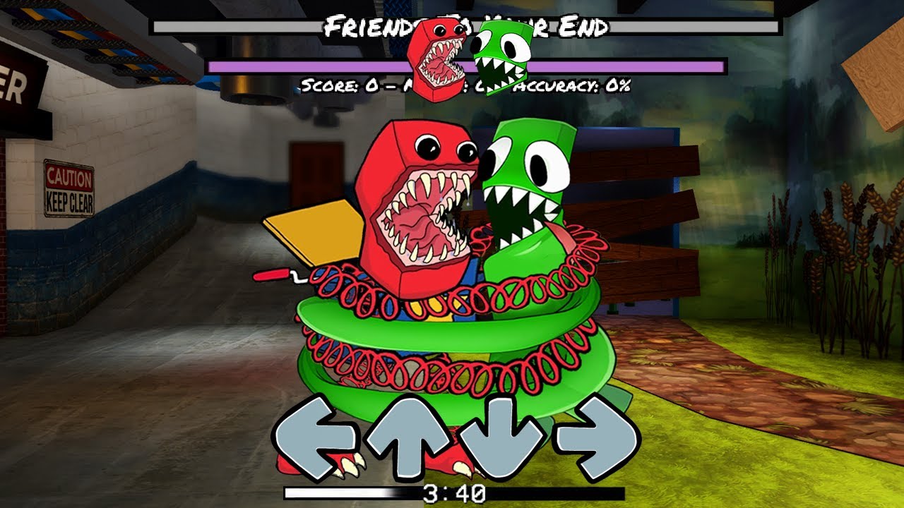 FNF | Rainbow Friends but Different Green hug Boxy Boo | poppy playtime ...