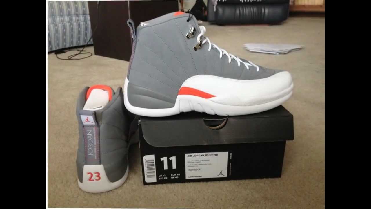 Jordan XII Retro Cool Grey and Orange 12 - YouTube