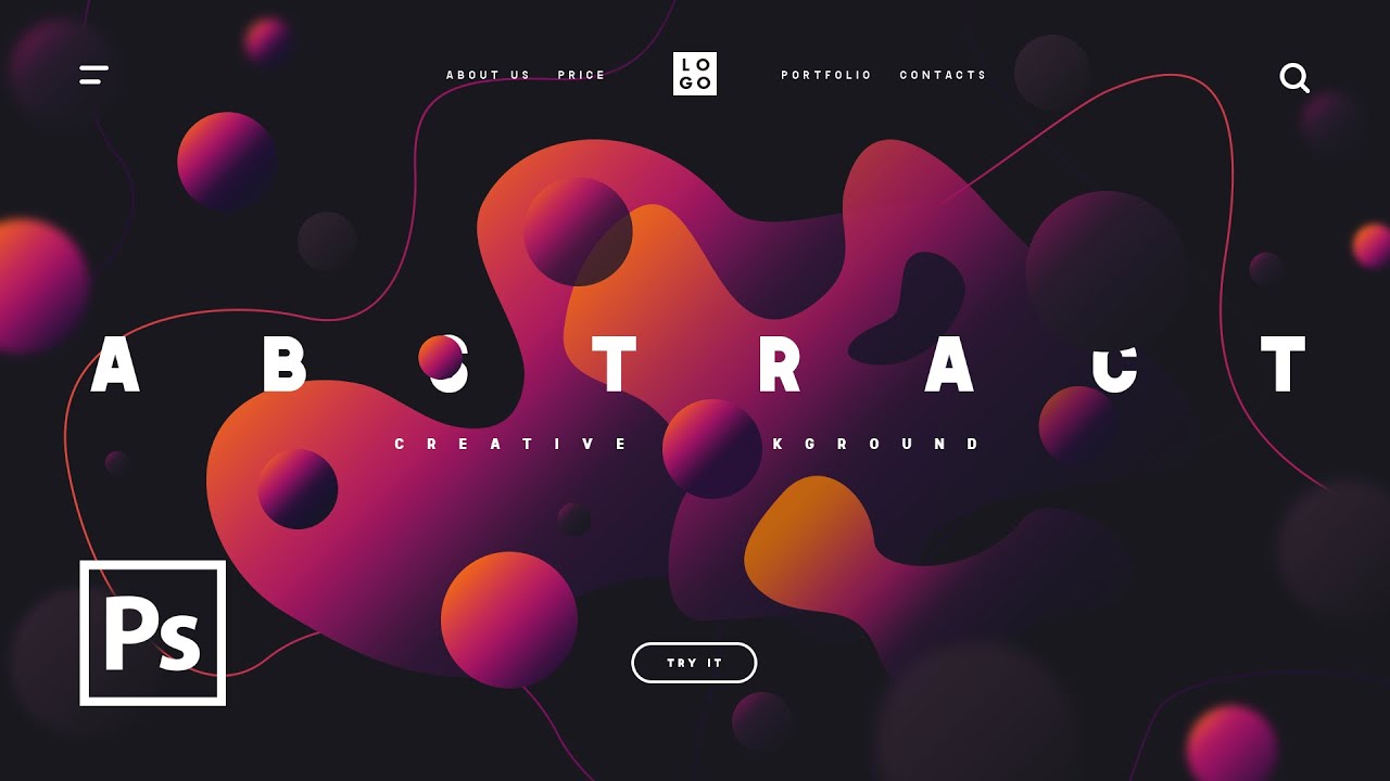 How to Design Abstract Gradient Background for Website in Photoshop ...