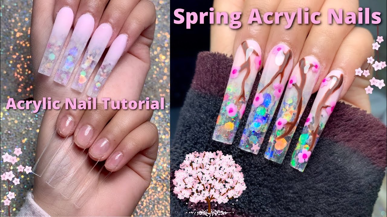 ACRYLIC NAIL TUTORIAL MAKARTT NEW PRO ACRYLIC SPRING NAILS | NAIL ...