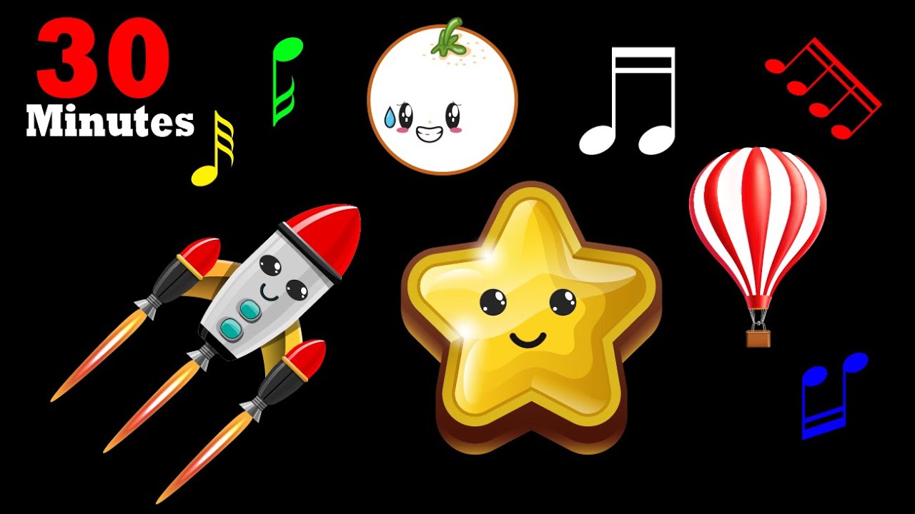 Baby Sensory Video - 30 Minutes High Contrast Color Animation - Infant ...