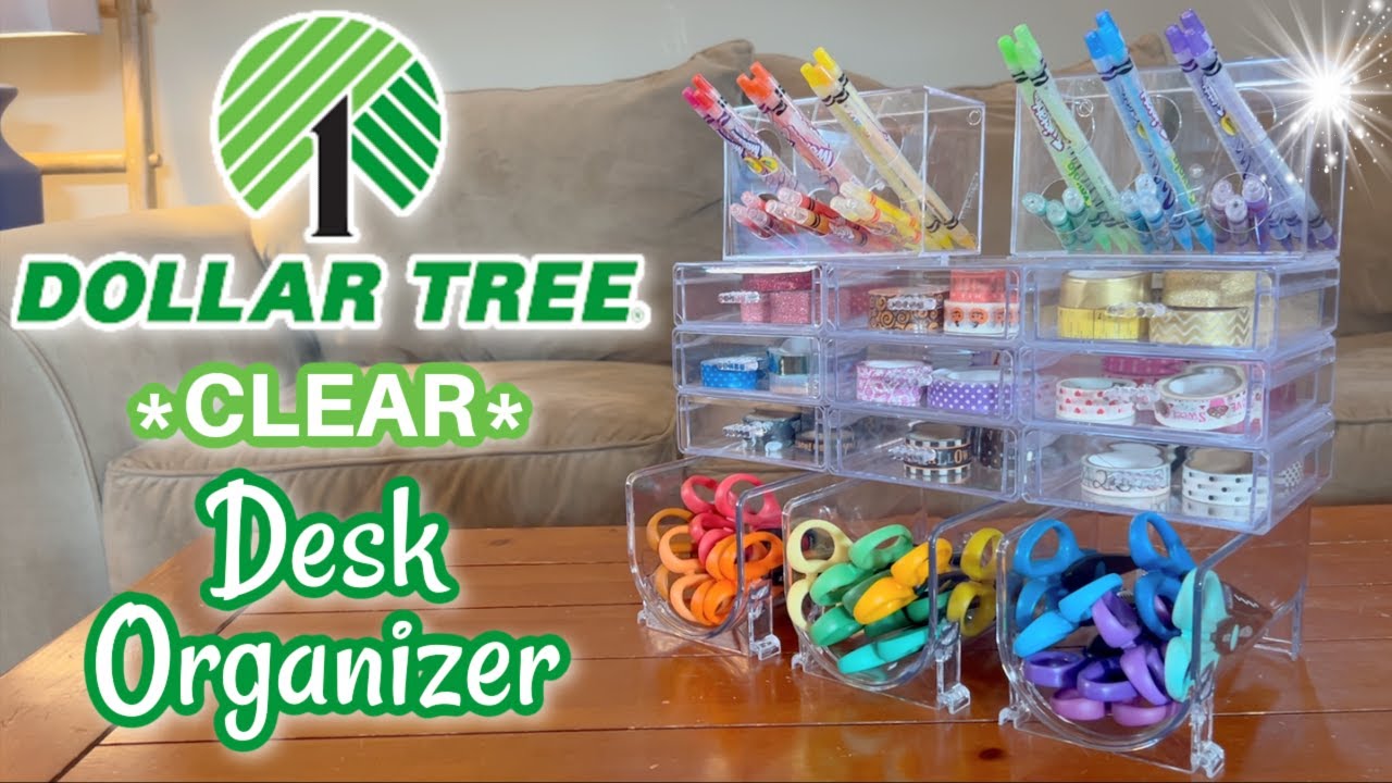 *CLEAR* Desk Organizer!!! | Easy & Stunning Organization Idea | Dollar ...