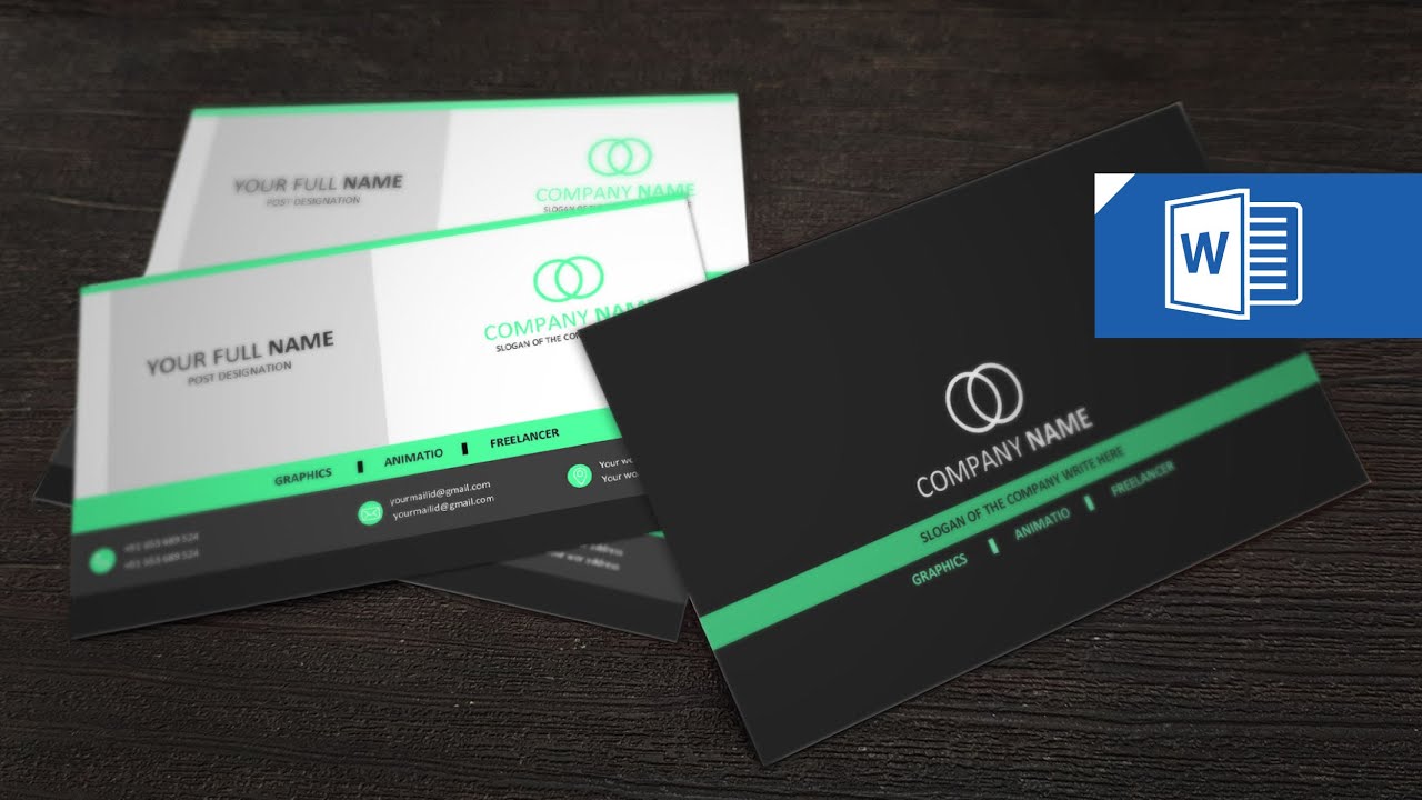 Visiting Card Design In MS Word | ms word me visiting card kaise banaye ...