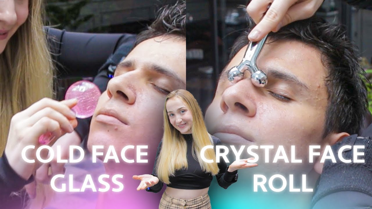 ASMR Massage Sleep Meditation | Crystal Face Roll, Cold Face Glass ...