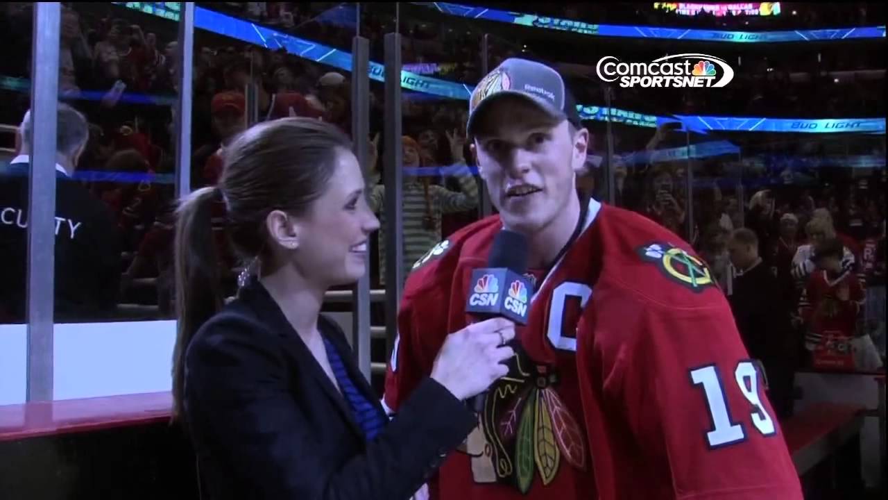 Post-game interview with Jonathan Toews after Blackhawks win vs. Red ...