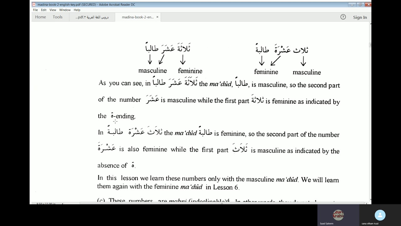 Jamal Arabic Course Class 101 - Medina Book Duroosul Lughtil Arabiyyah ...