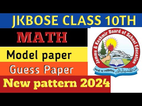 jkbose class 10th math model guess paper 2024|class 10th math model ...