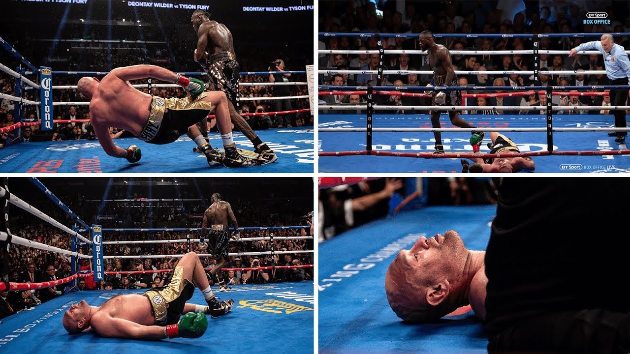 Every Angle Of Deontay Wilders Incredible Combo And Then Tyson Fury