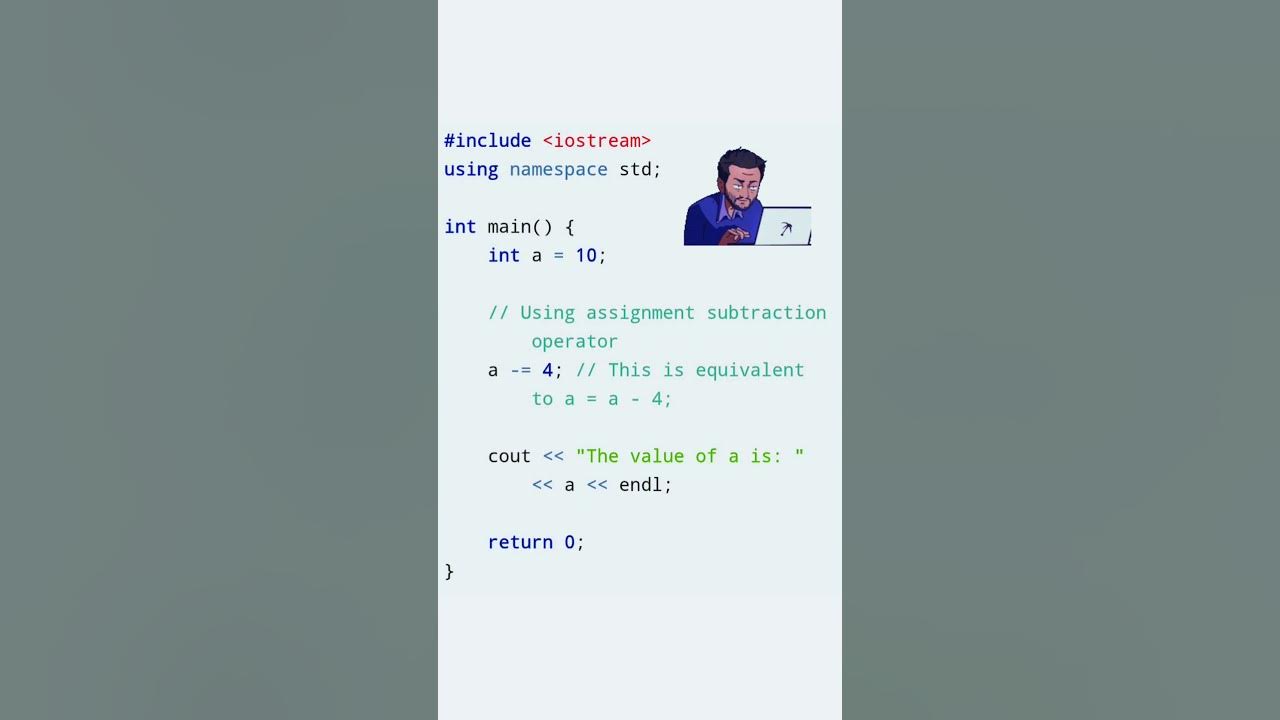 Assignment Subtraction operator in CPP language / Arithmetic operator / Operator in Cpp program ...