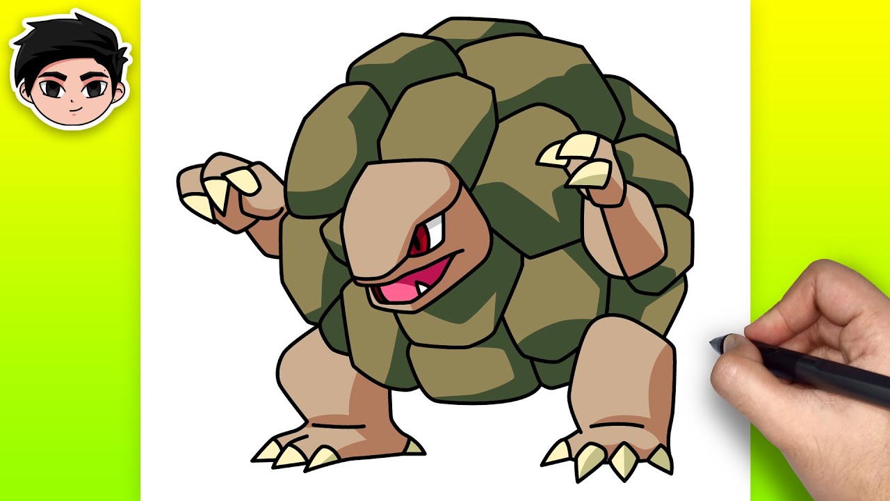 How To Draw GOLEM | Pokemon - Easy Tutorial - YouTube