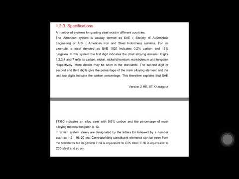 Lecture :42 Different Specification and designations of steel - YouTube