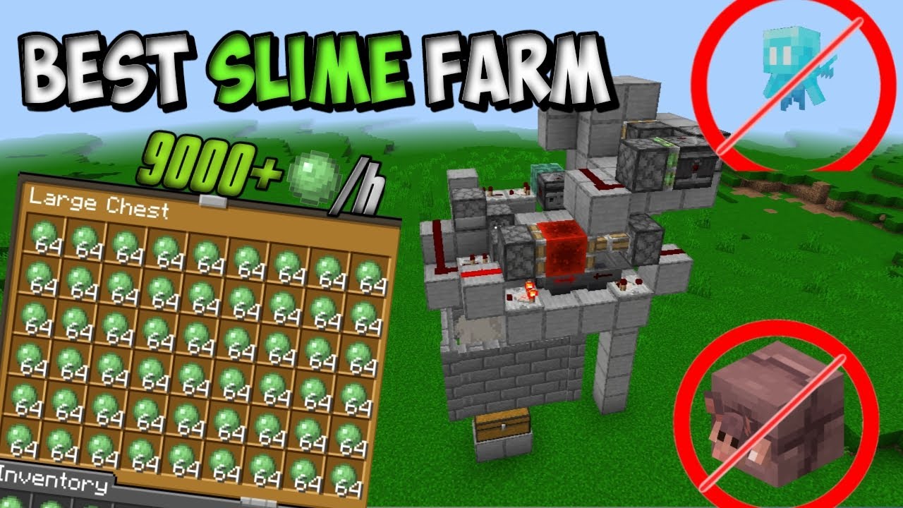 Best SLIME Farm for Minecraft bedrock/mcpe 1.21+(9000+slime ball/h ...