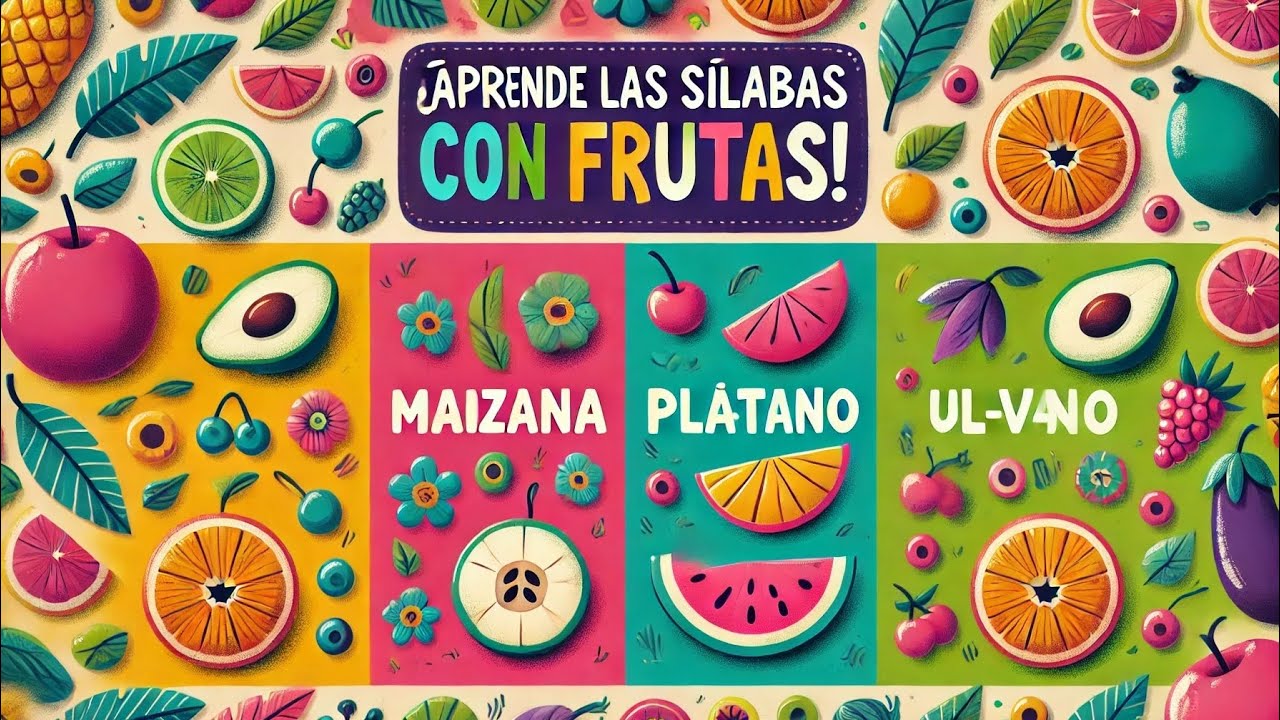 Aprende a Separar en Sílabas | Frutas 🍎🍌- Segmentación Silabica ...