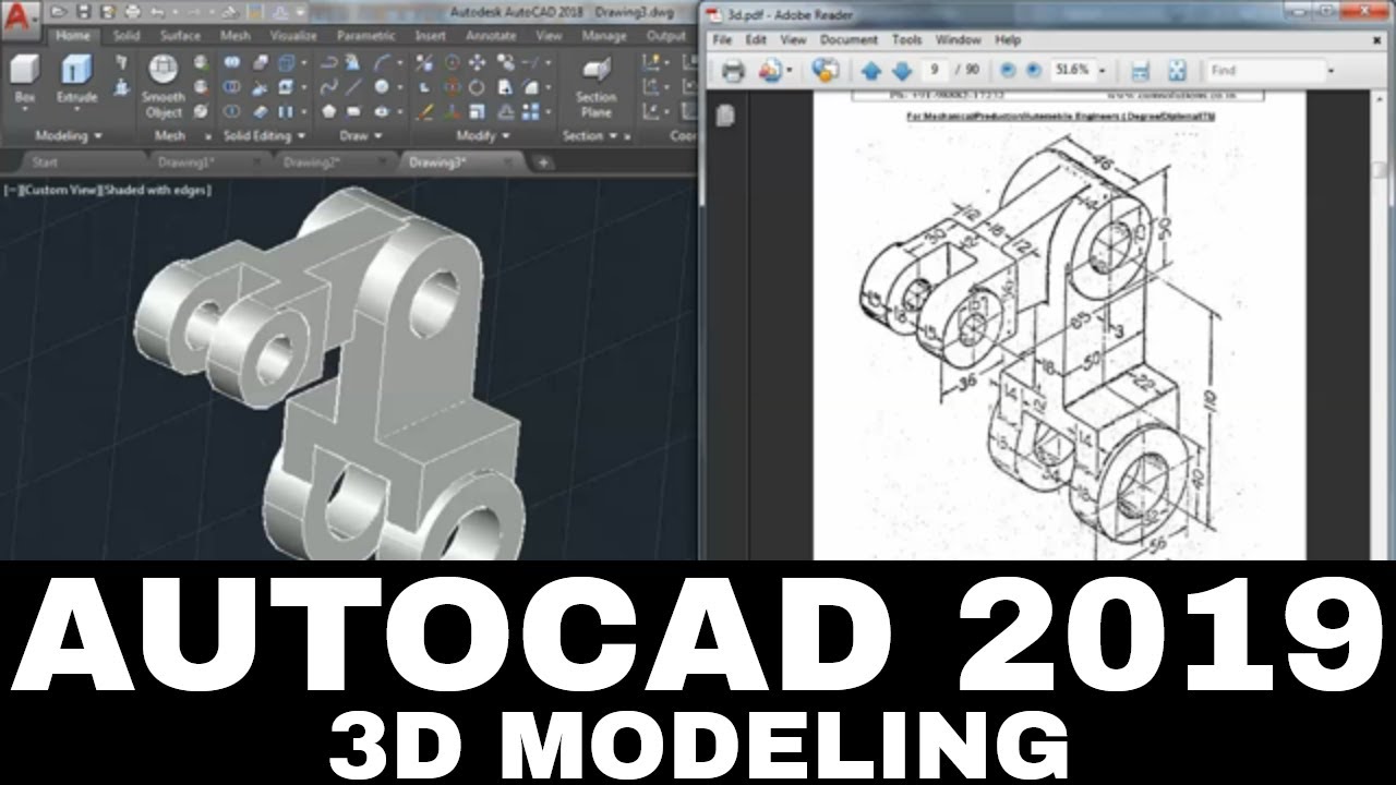 Autocad 3D Tutorial| Autocad 3D Modeling | Autocad tutorials - YouTube