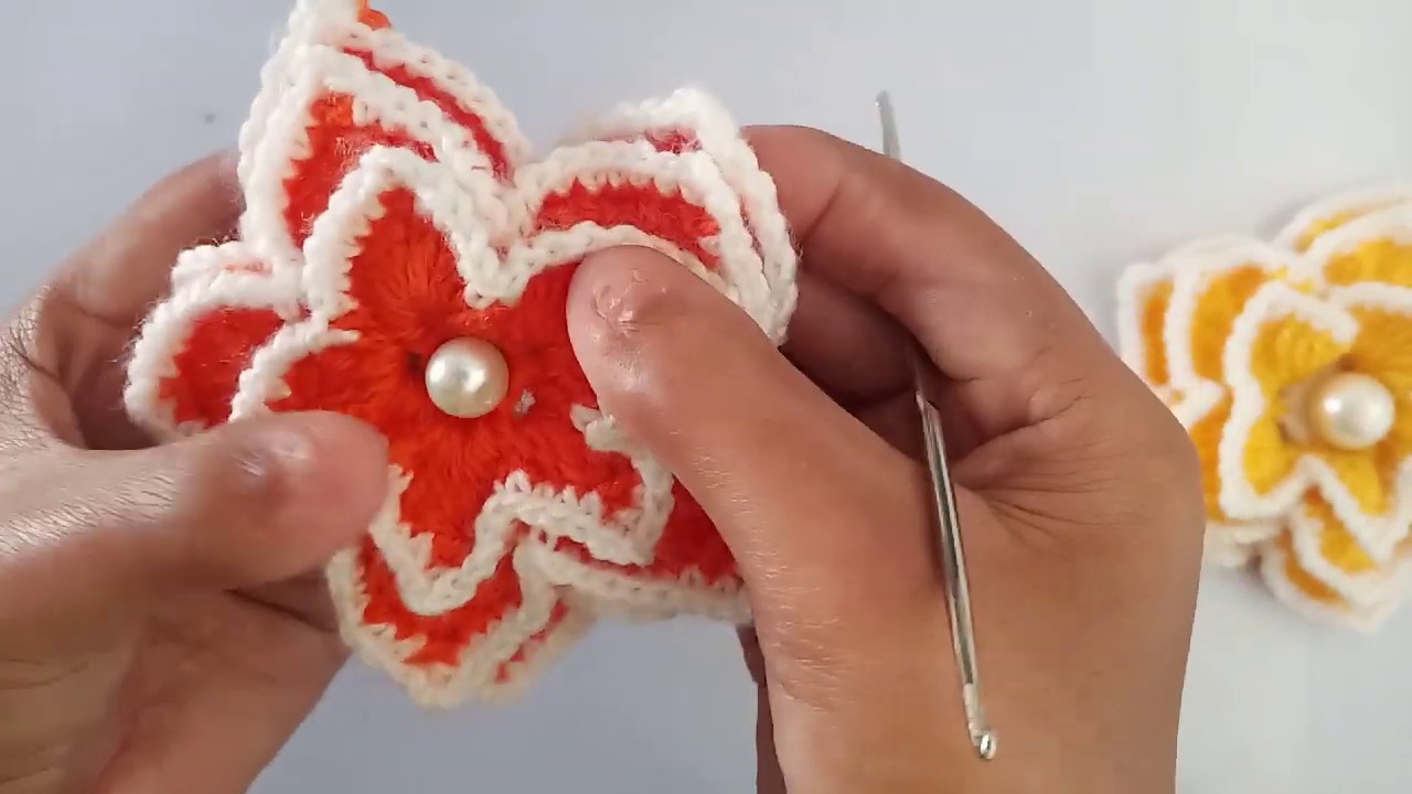 How To Crochet : 3d Crochet Flower tutorial - YouTube