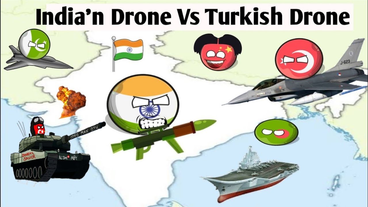 India 🇮🇳 Vs Turkey 🇹🇷 Drones Fighting | Country ball - YouTube